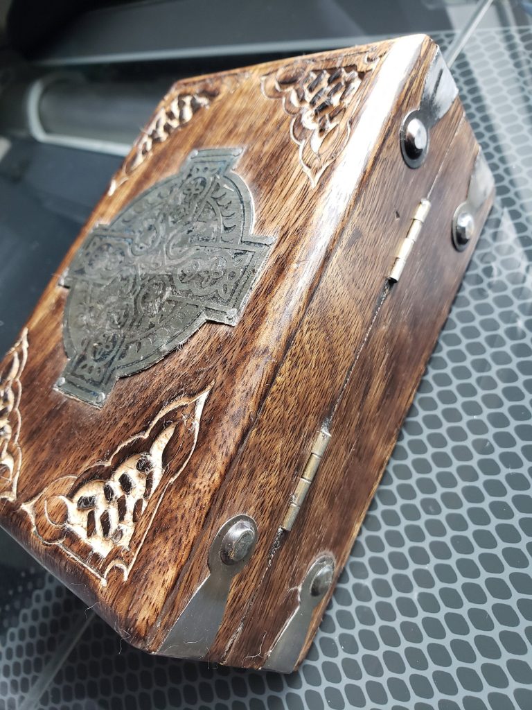 Metal Cross Wood Celtic Box | The World Tree