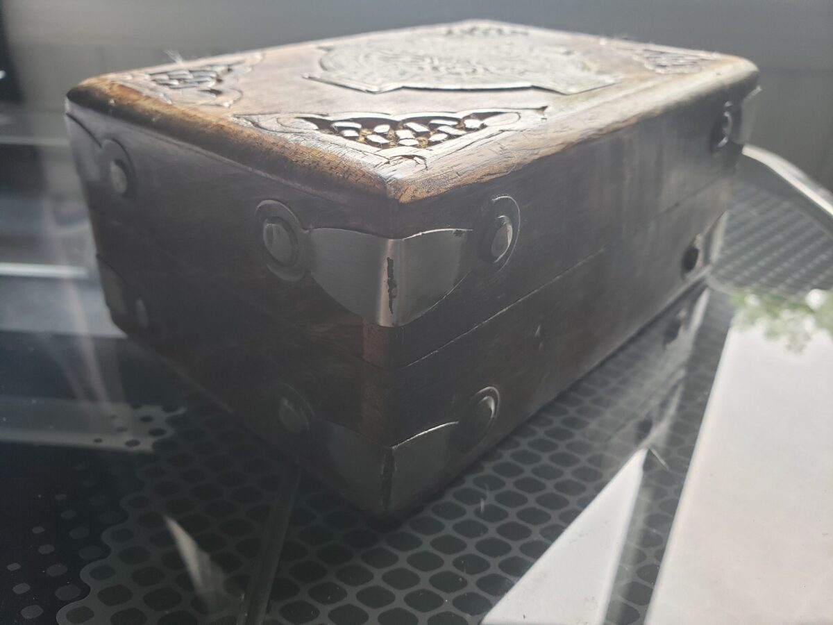 Metal Cross Wood Celtic Box | The World Tree