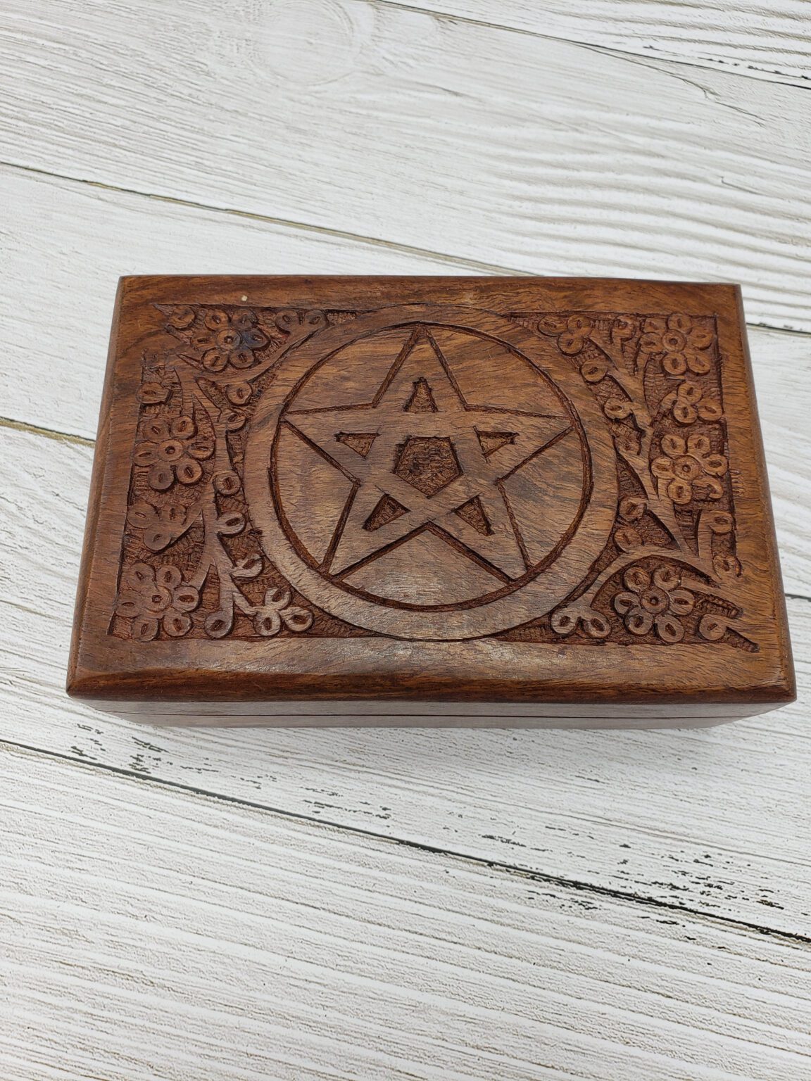 Pentagram Star Wood Celtic Box | The World Tree