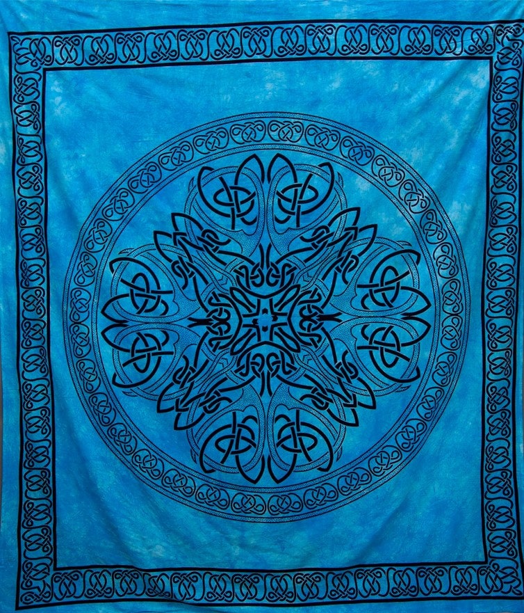 Blue Celtic Knot Tapestry | The World Tree