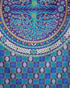 Blue/Green Celtic Tree of Life Tapestry | The World Tree