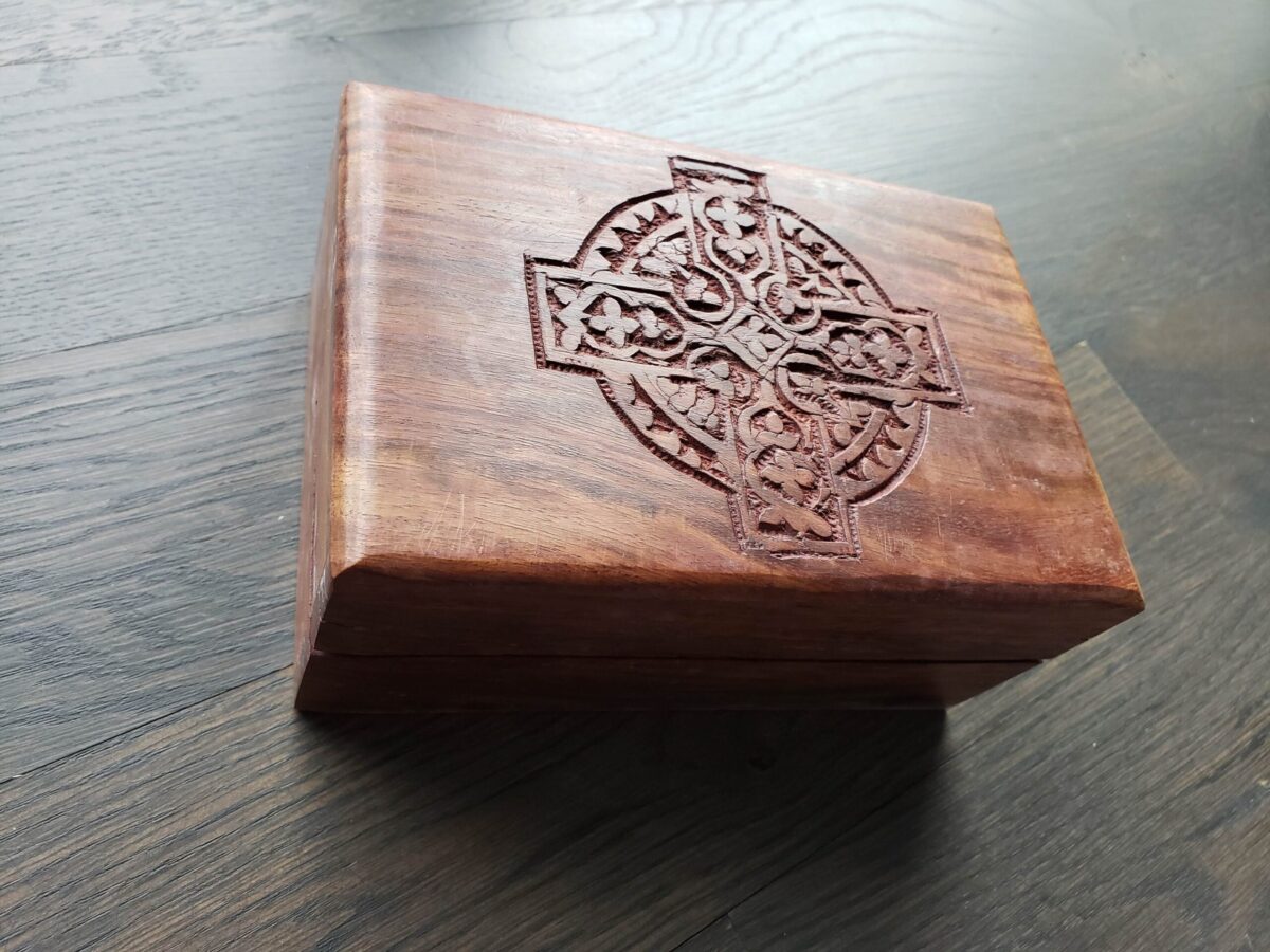 Celtic Cross Wood Celtic Box, Irish Wooden Box, Renaissance Welsh ...