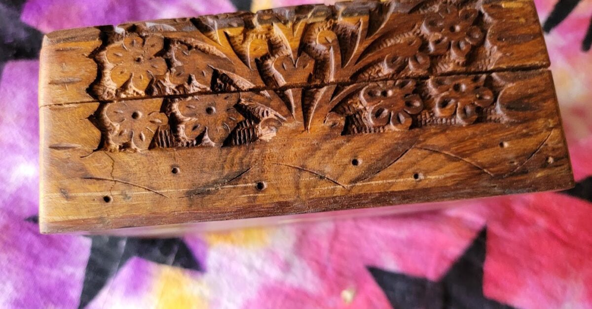 Flower Wood Celtic Box, Floral Irish Wooden Box, Renaissance Welsh ...